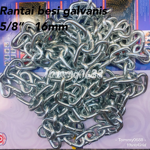 Jual [10 METER] RANTAI BESI GALVANIS UKURAN 5/8” inci inch - 16 mm ...