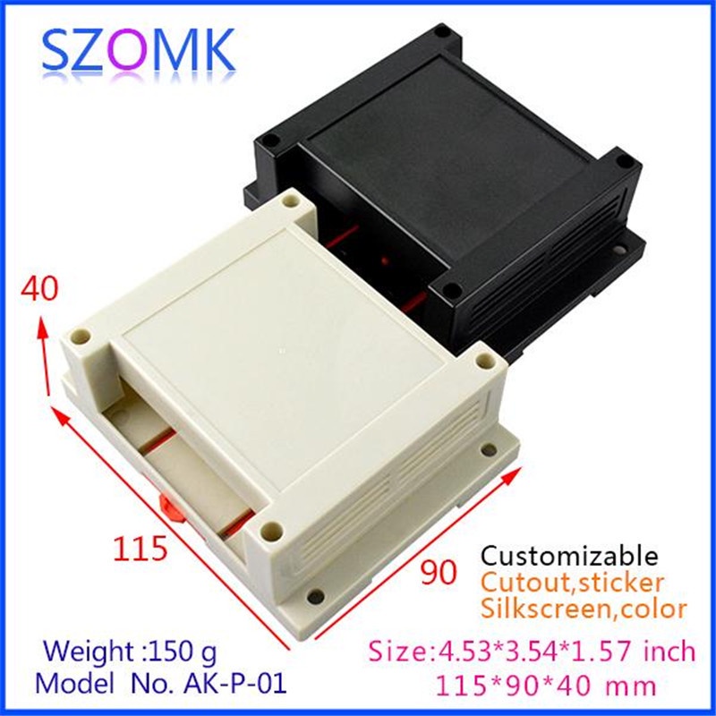 Jual 115x90x40mm Kotak PLC Box Case Din Rail Enclosure 2 Side Terminal ...