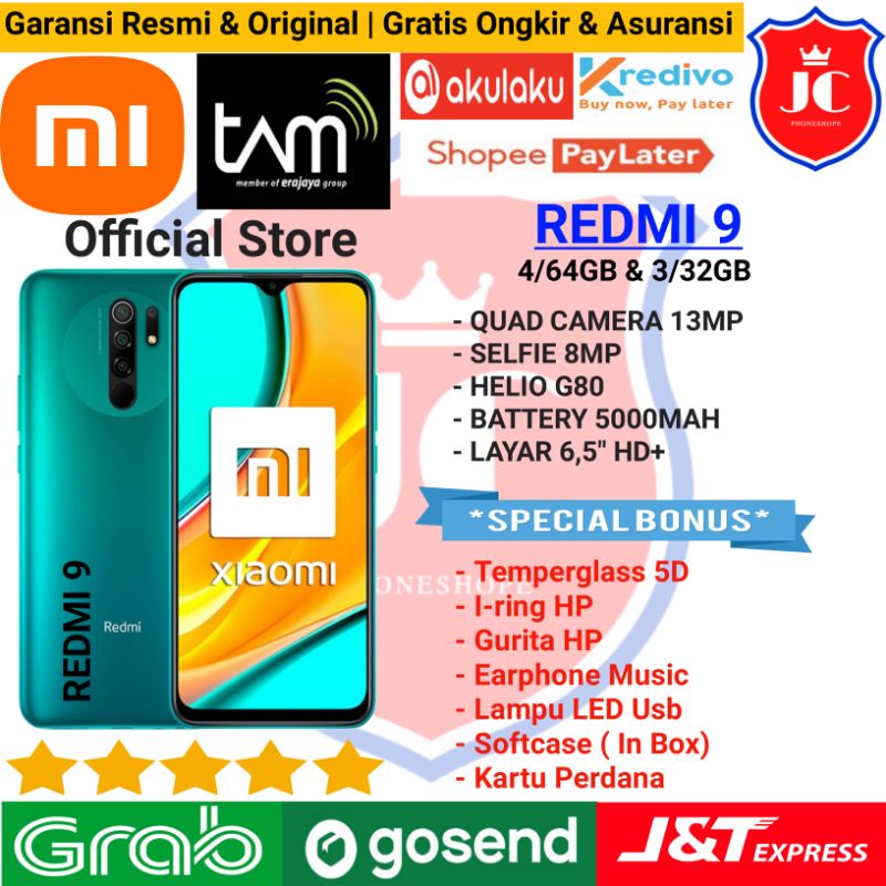 Jual XIAOMI REDMI 9 RAM 4/64GB & 3/32GB GARANSI RESMI TAM XIAOMI ...
