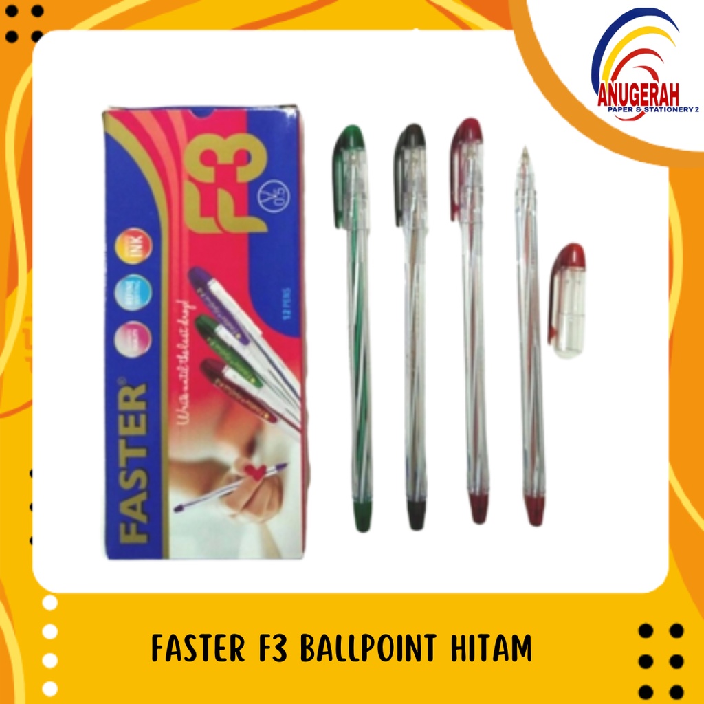 Jual FASTER F3 BALLPOINT HITAM (LSN) | Shopee Indonesia