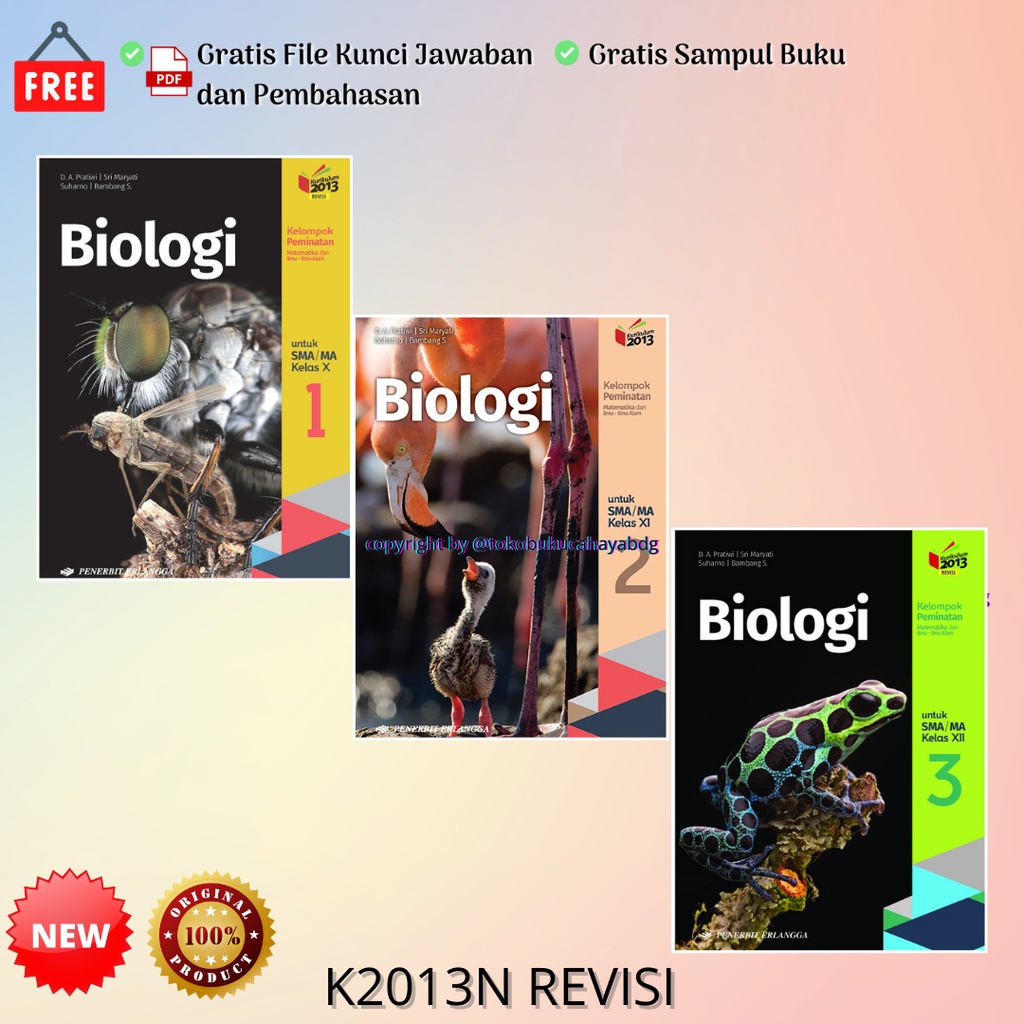 Jual Buku Biologi (PEMINATAN) SMA Kelas 10 11 12 D. A. PRATIWI K13N ERLANGGA ORIGINAL BARU ...