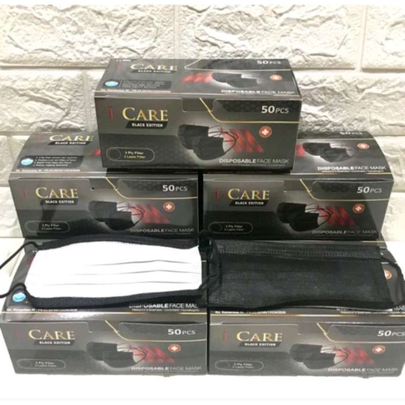 Jual MASKER HITAM ICARE(HITAM_PUTIH) | Shopee Indonesia
