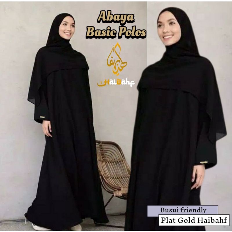 Jual Basic Abaya Hitam Remaja Maxi Dress Busui Friendly Bahan Jetblack Pekat | Shopee Indonesia