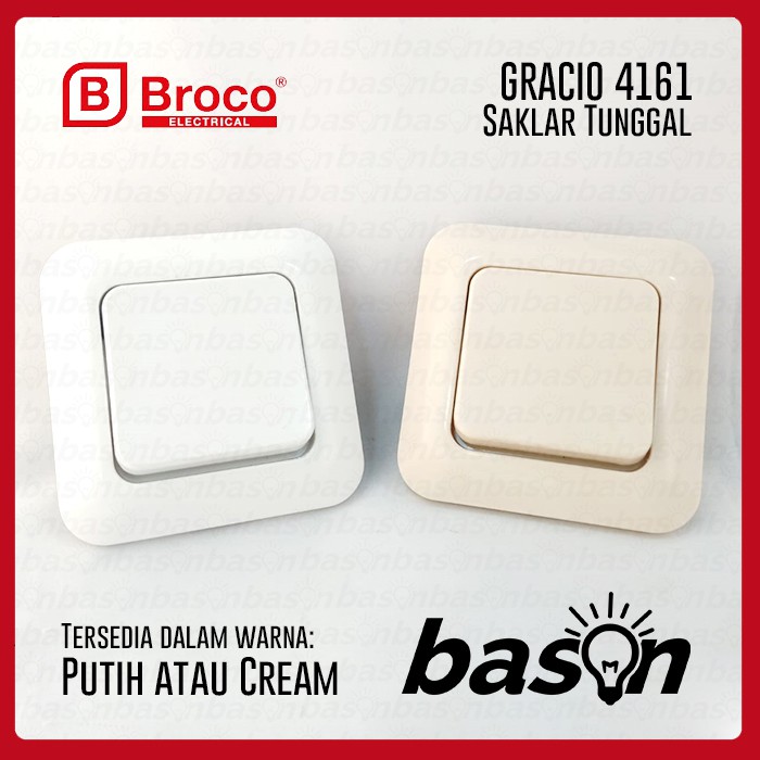 Jual BROCO Gracio 4161 Cream | Saklar 1 Gang 1 Way | Shopee Indonesia
