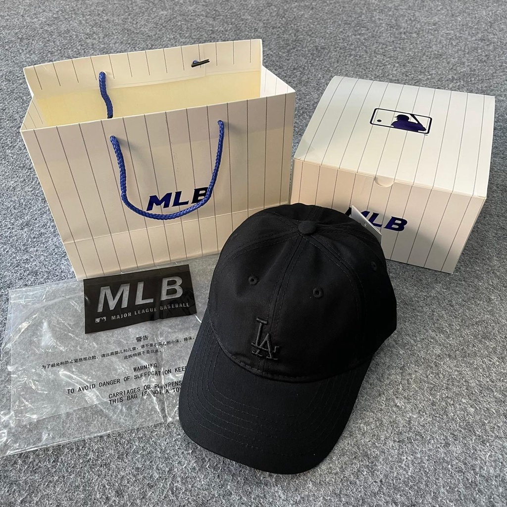 Jual Topi MLB Original Import - LA Vintage Black Logo Black | Shopee ...