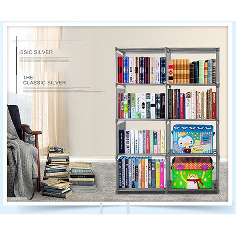 Jual Rak Buku Double Book cabinet baju cloth rack pakaian piala 5 ...