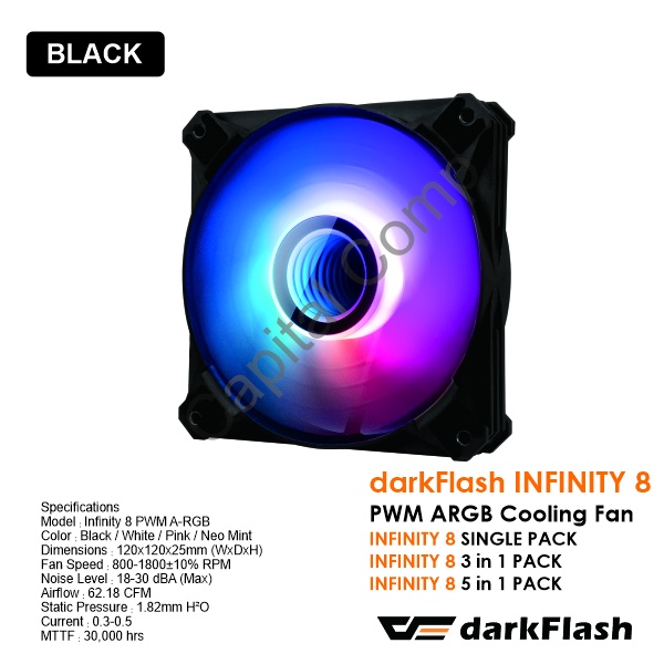 Jual Aigo Darkflash INFINITY 8 RGB Cooler Fan case 120mm | Shopee Indonesia