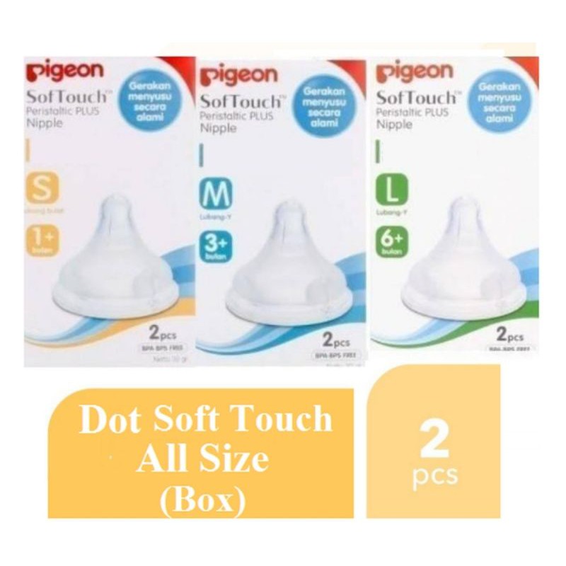 Jual Nipple Pigeon Wide Neck Soft Touch Peristaltic PLUS S, M, L isi 1pcs/2pcs | Shopee Indonesia