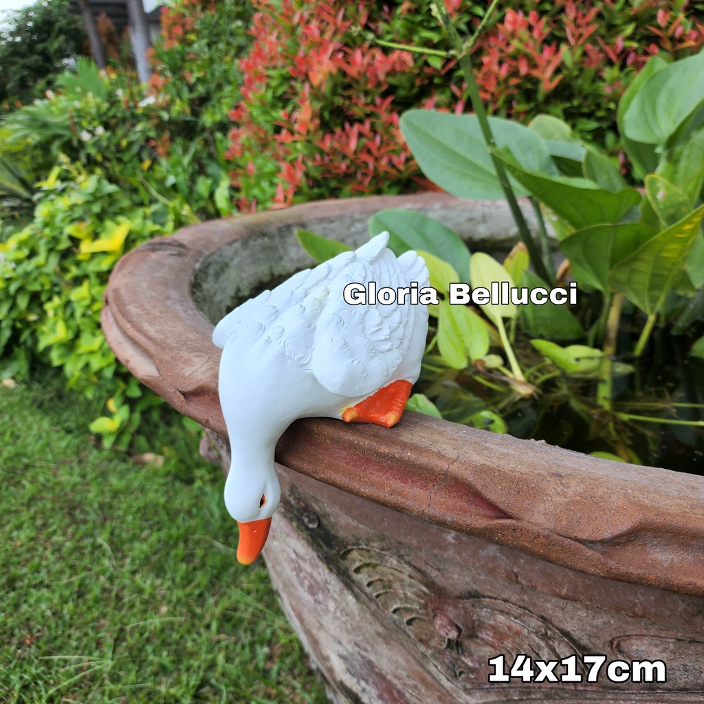 Jual Patung angsa deco tepi pajangan bebek pinggir dekorasi hiasan ...