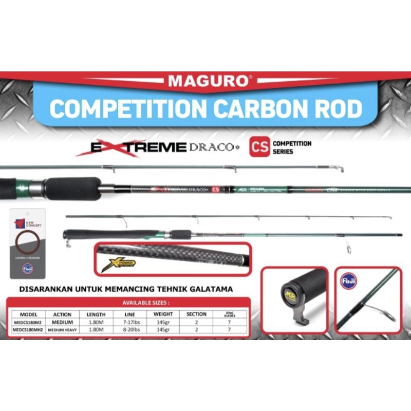 Jual Stik Joran Maguro Extreme Draco CS 180M/MH(NEW) | Shopee Indonesia