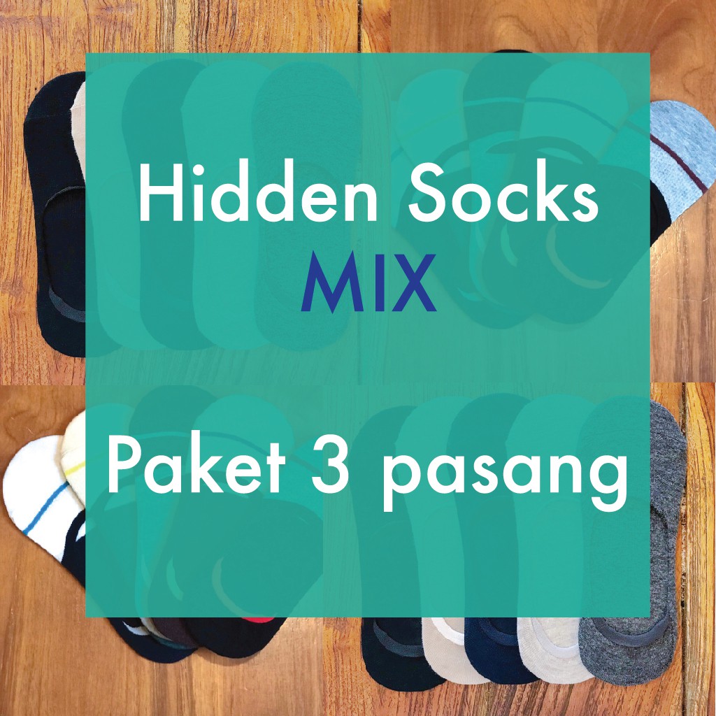 Jual Hidden Socks MIX (Paket 3 pasang) / Kaos Kaki Invisible ...