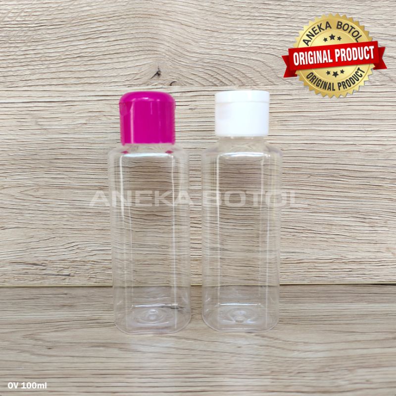 Jual BOTOL PET OV 100 ML KOTAK BENING TUTUP FLIPTOP WARNA / ANEKA BOTOL SABUN SHAMPOO HAND WASH ...