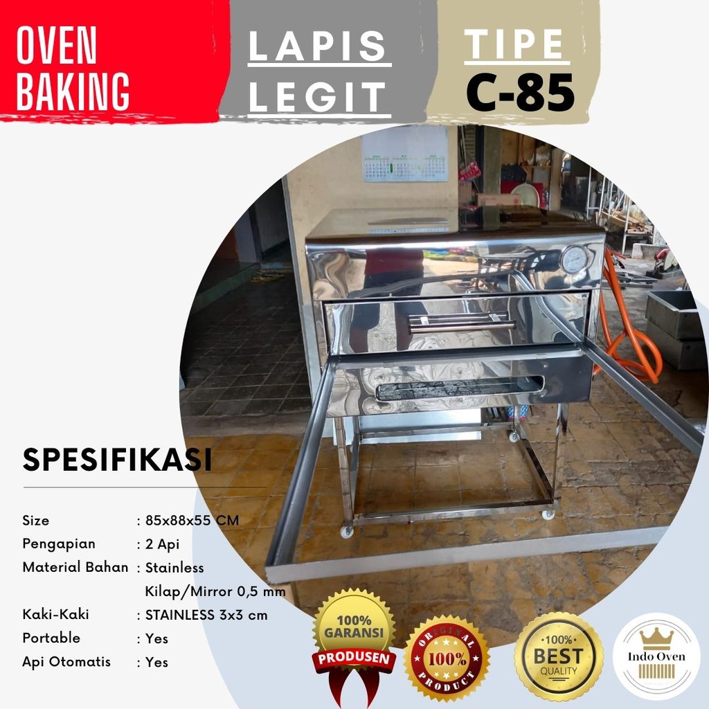 Jual Indooven Oven Gas Lapis Legit 2 Api Tipe 2C-85 Kapasitas Loyang ...