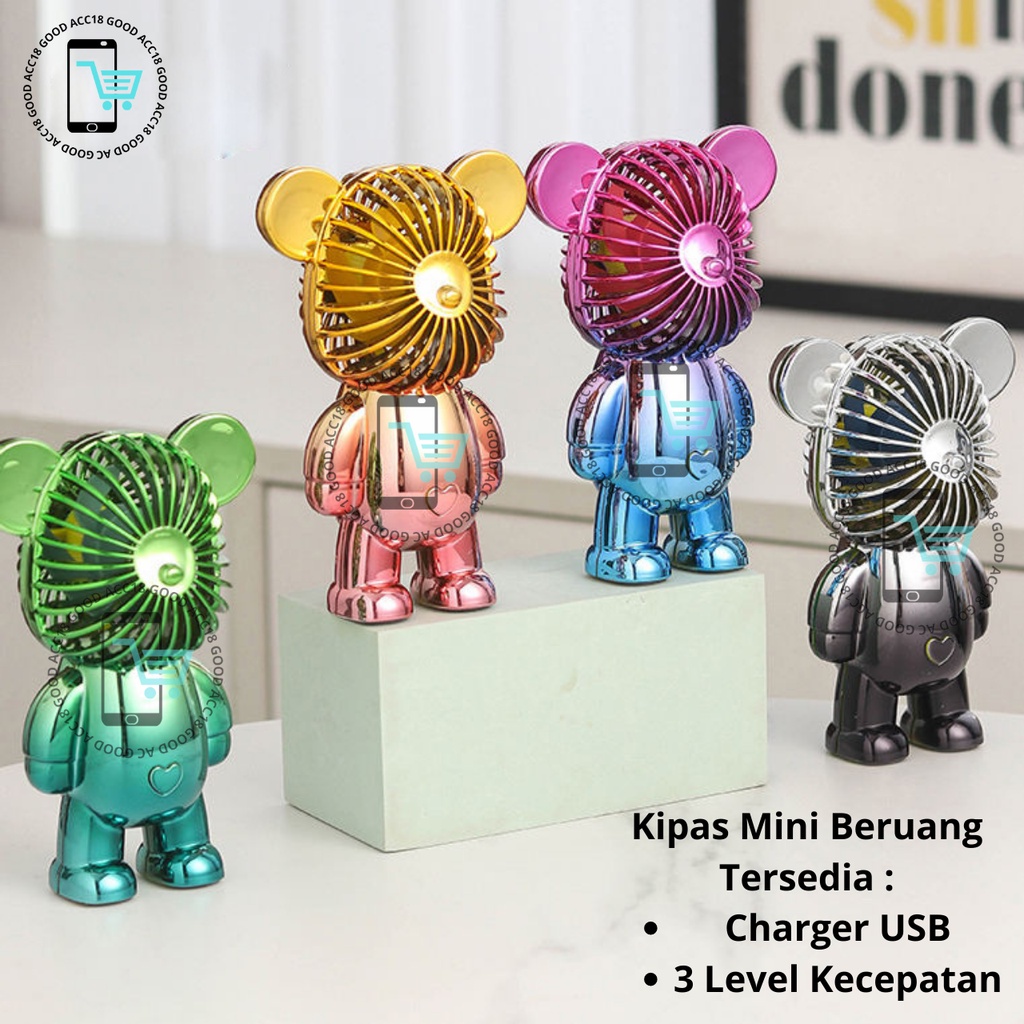 Jual Kipas Angin Beruang Bearbick Mini Portable Bisa Cas Dengan 3 Mode ...
