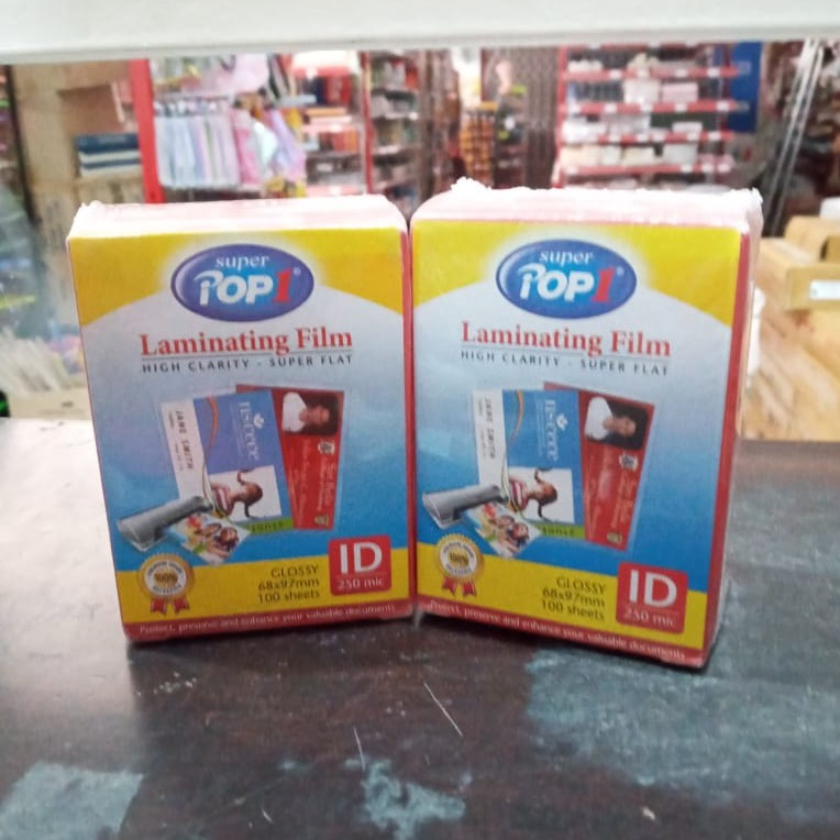 Jual Laminating film Pop1 ktp/id card 250 Mic (tebal) | Shopee Indonesia