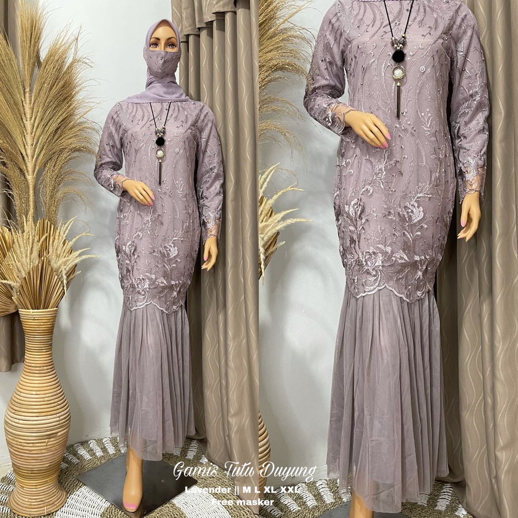 Jual Gamis Tutu Slim / Kebaya Modern / Gamis Lilac / Gamis Pesta Mewah ...