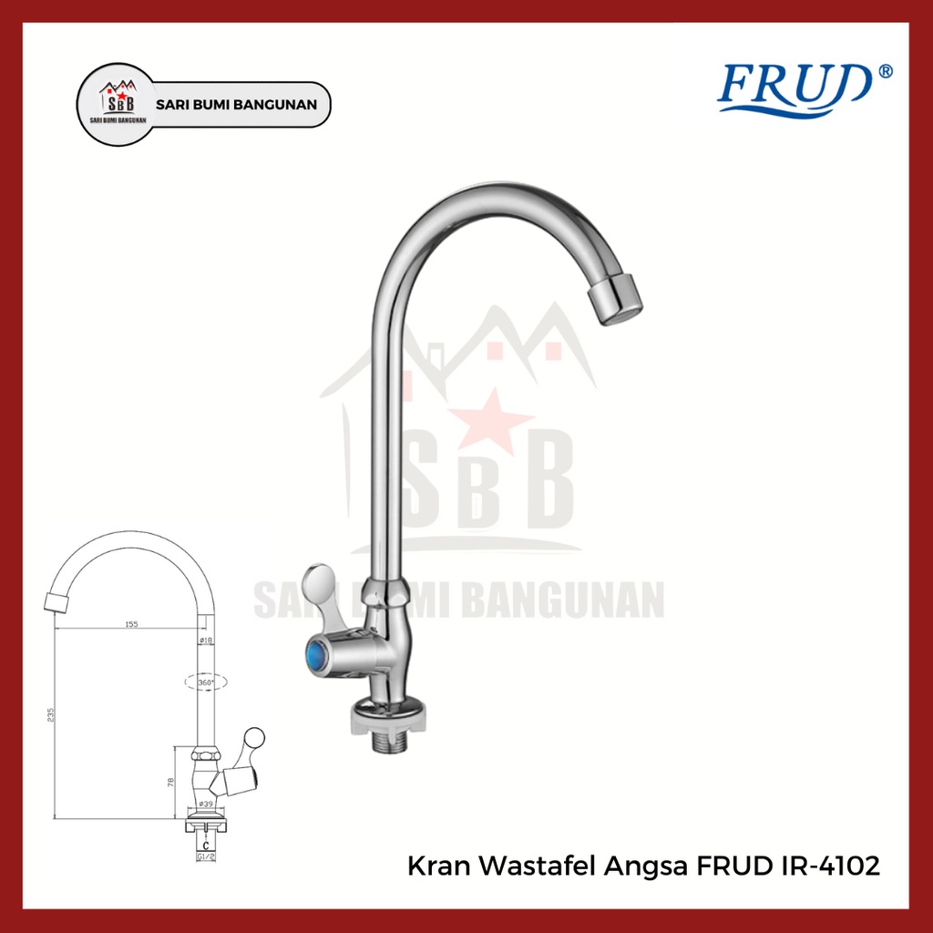 Jual Kran Air Frud Kran IR4102 Pillar Sink Tap | Shopee Indonesia