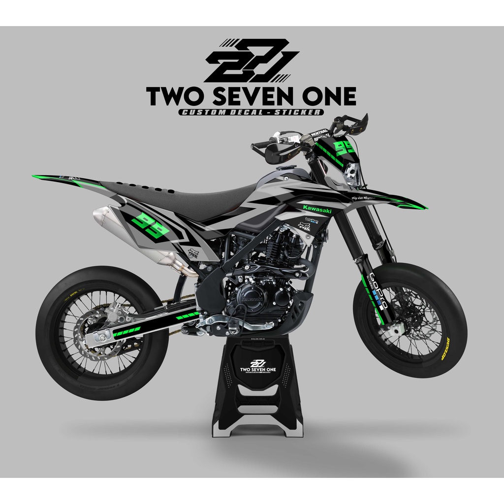 Jual DECAL STICKER MOTOR DTRACKER VARIASI HITAM ABU HIJAU FULL BODY ...
