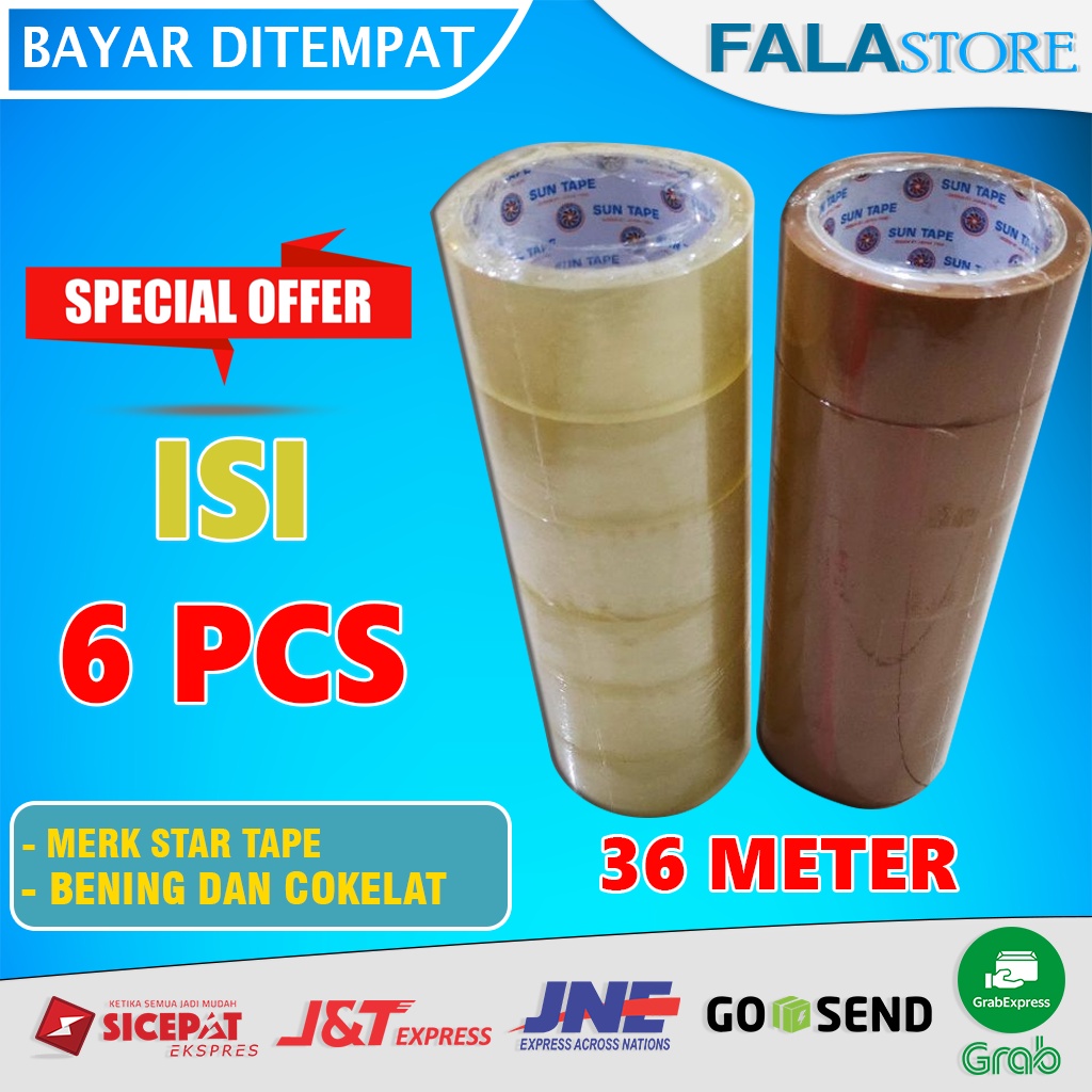 Jual Solasi Isolasi Solatip Solatif Lakban Bening Coklat Kuat 4,5cm x ...