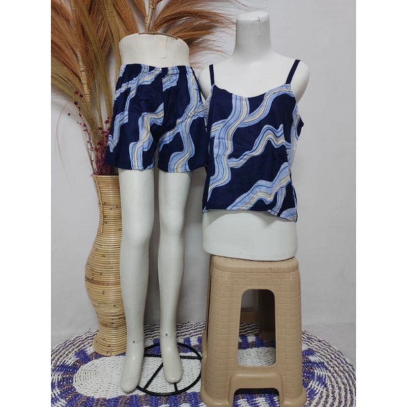 Jual SETELAN TANK TOP PENDEK RAYON ( PILIH MOTIF ) | Shopee Indonesia