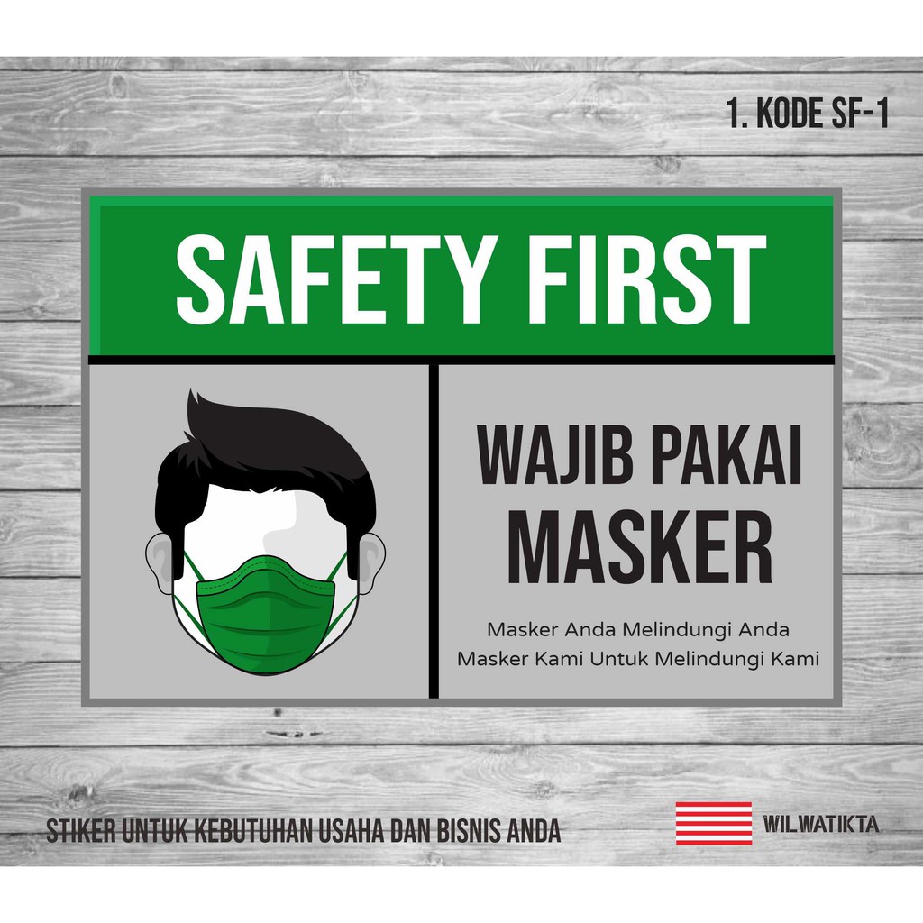 Jual Stiker Sign Wajib Masker Covid 19 ( Min 2 Pc ) | Shopee Indonesia