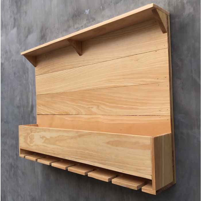 Jual Rak Botol - Rak Wine Kayu Tempel Dinding, Kotak Wine Dengan ...