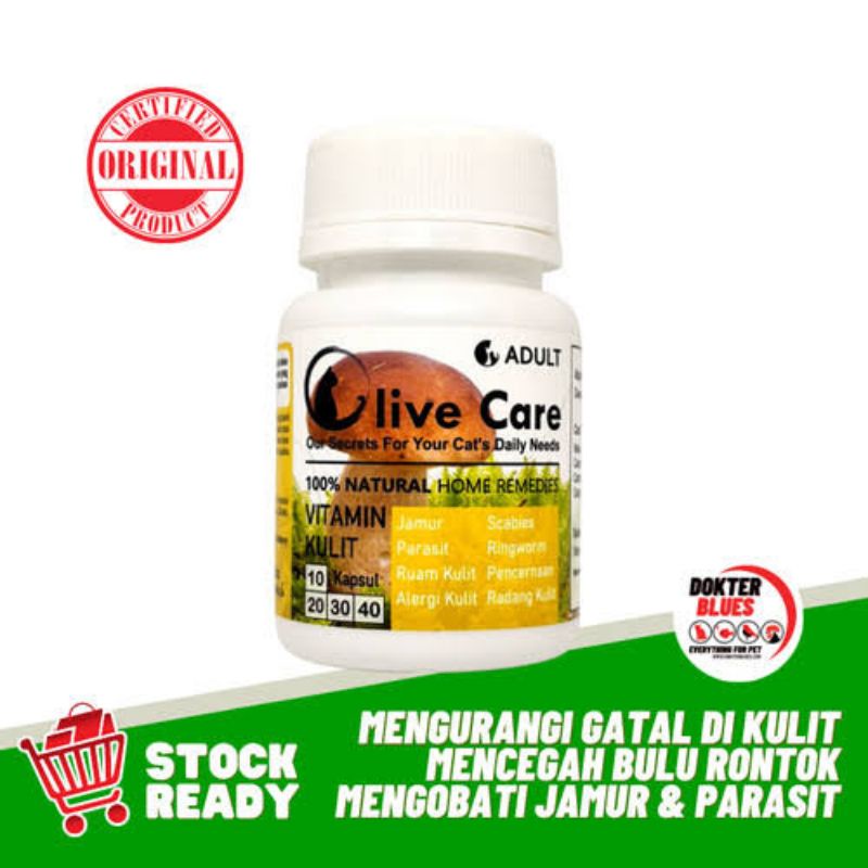 Jual Olive Care Vitamin Kucing MASALAH KULIT DEWASA untuk Bulu Rontok ...