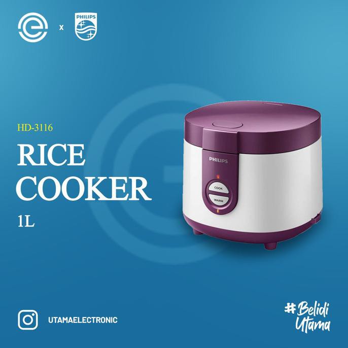 Jual PHILIPS Rice Cooker 1 Liter - HD3116 | Shopee Indonesia