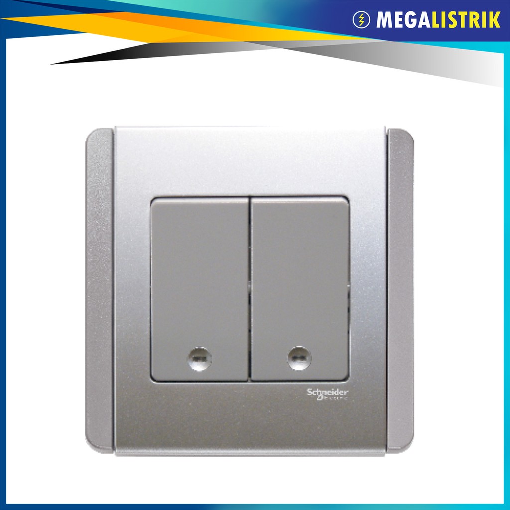 Jual SCHNEIDER SAKLAR DOUBLE / SERI 2 GANG 1 ARAH NEO GREY SILVER ...