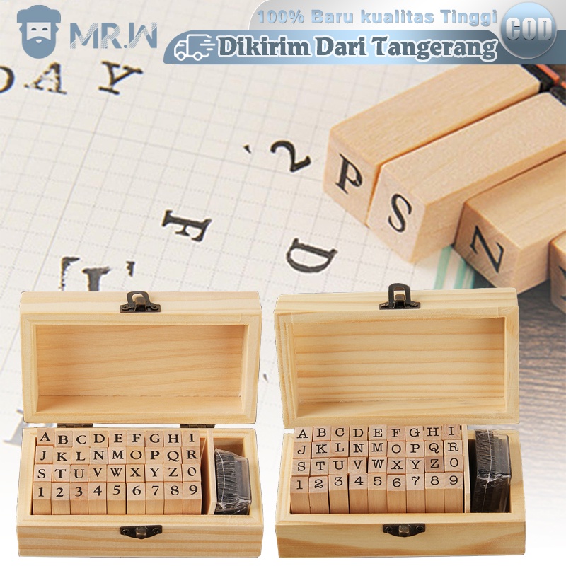 Jual Stempel Huruf Alfabet/Alphabet Stamp Set/Stempel Cap Kayu Karet ...