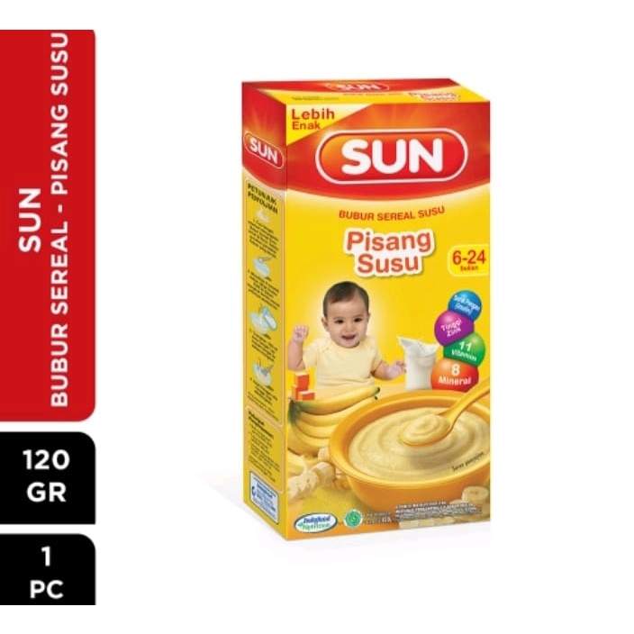 Jual Sun Bubur Sereal Susu Pisang Susu 120 gr Box @ 1Pcs Sun Bubur Bayi ...
