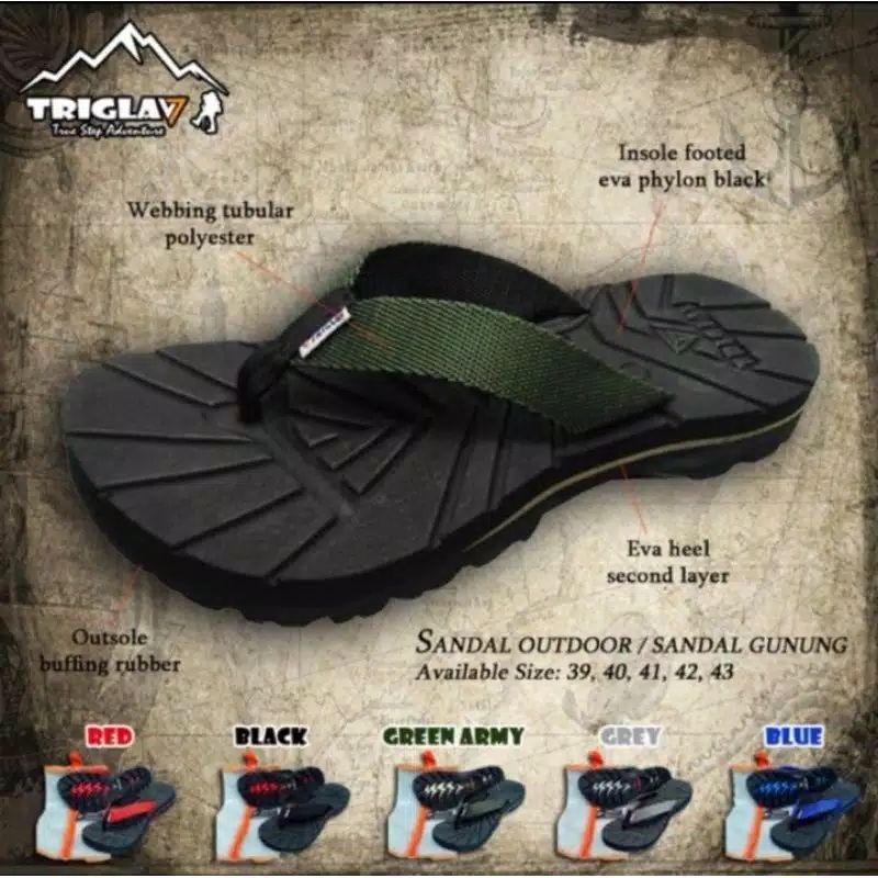 Jual Sandal Pria Jepit Triglav biasa sendal gunung model jepit | Shopee Indonesia