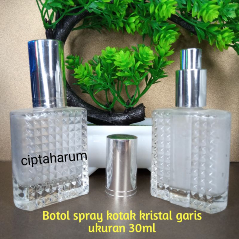Jual Botol Tempat parfum spray kotak kristal garis 30ml cantik | Shopee ...