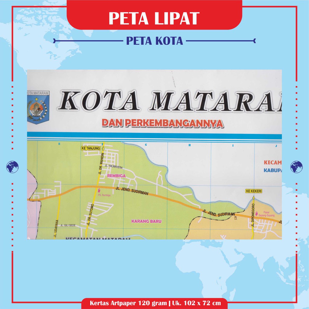 Jual Peta Kota : Kota Denpasar / Kota Gorontalo / Kota Manado / Kota Magelang / Kota Purwokerto ...