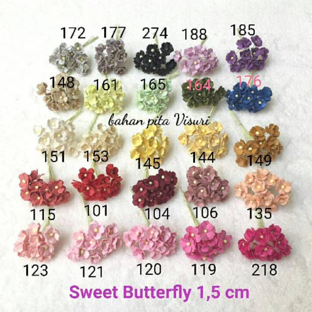 Jual Paper Flower Sweet Butterfly 1,5 cm Seri B | Shopee Indonesia