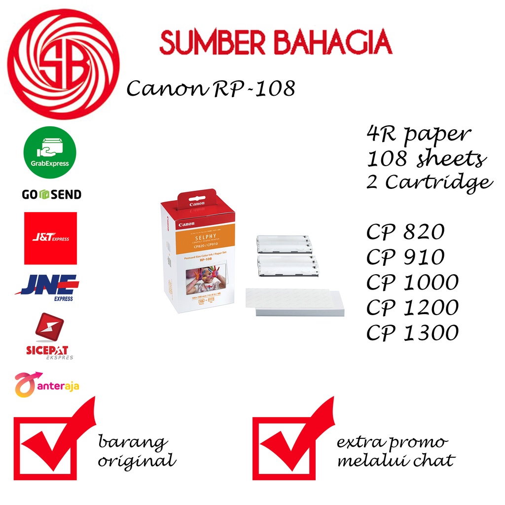 Jual Color Ink Paper Set RP-108 ; Kertas Selphy RP 108, Paper Printer ...