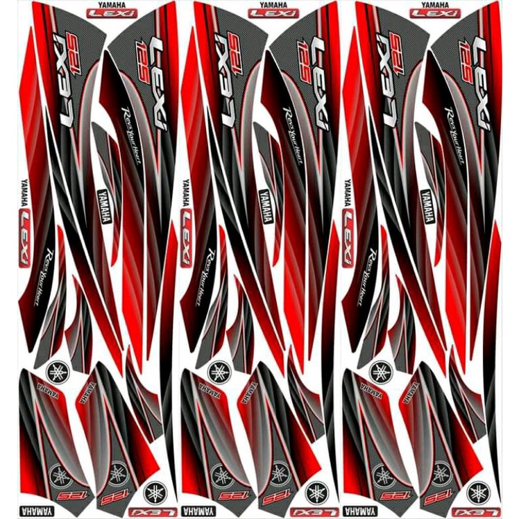 Jual sticker striping untuk motor lexy + laminasi doff/glossy awet anti ...