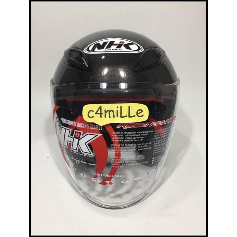 Jual Helm Nhk R6 Gun Metal / Abu Abu | Shopee Indonesia