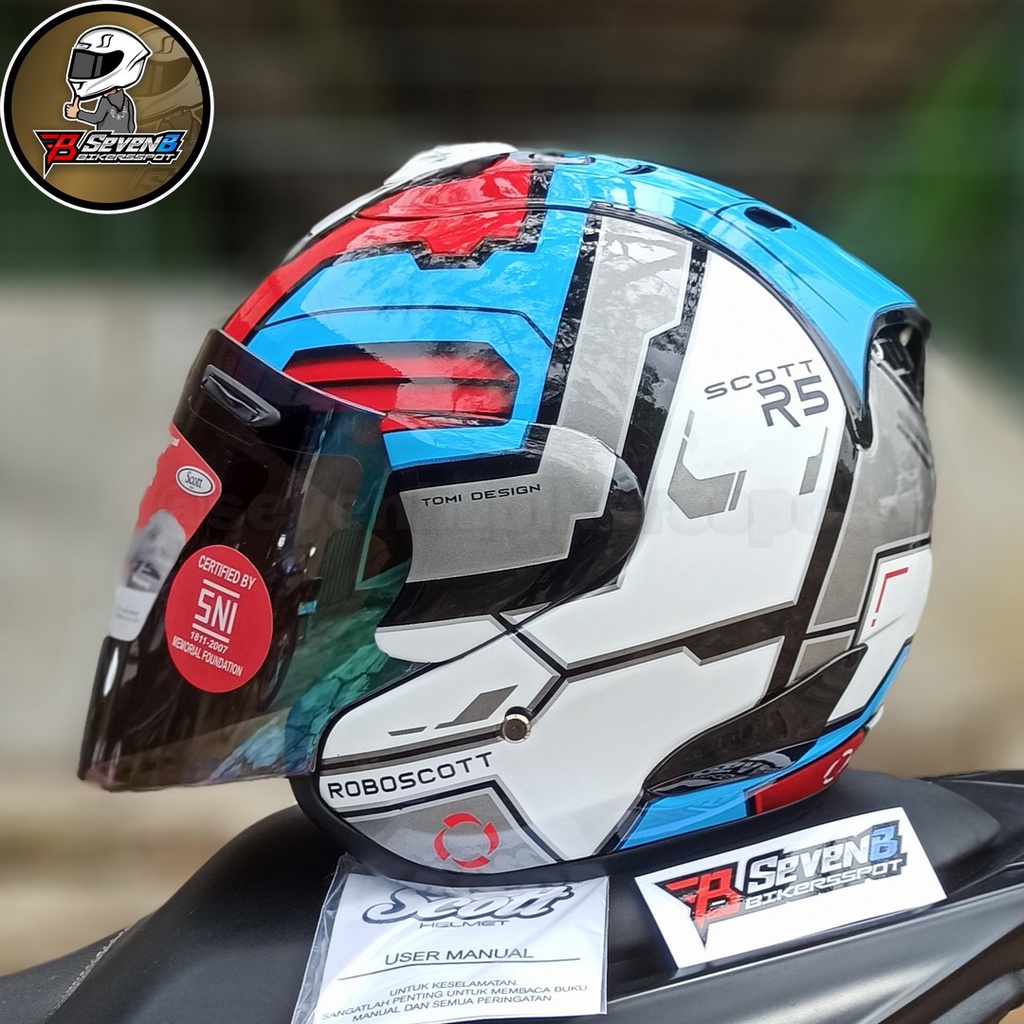 Jual HELM SCOTT VZ RAM R4 R5 MOTIF POLOS WARNA DOFF MATT GLOSS GLOSSY ...