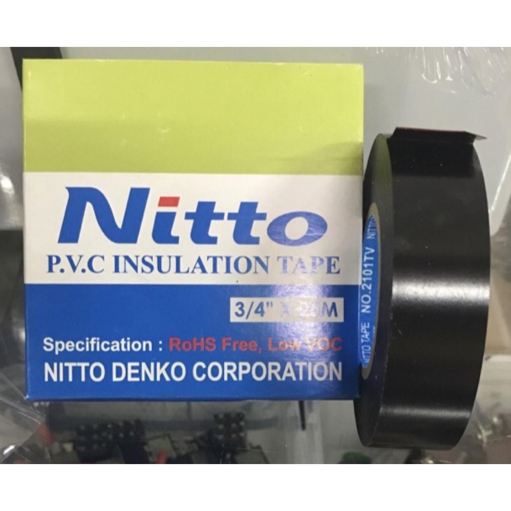 Jual nitto PVC insulation /plastic tape 3/4" x25m hitam | Shopee Indonesia