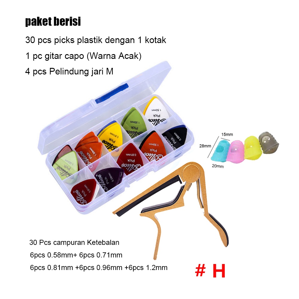 Jual Aksesoris gitar package Capo Gitar +tuner gitar+ Pilihan + tas ...
