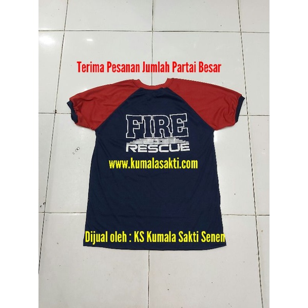 Jual Kaos Damkar Pemadam Fire Reacue Bahan Bagus Biru Dongker-Tas ...