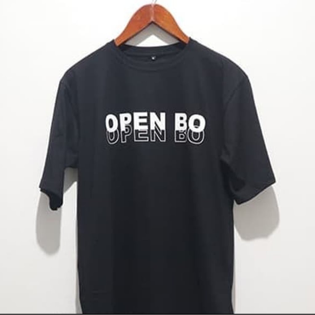 Jual Baju Kaos Costum OPEN B.O Tshirt Combed 30s Sablon Polyflex HITAM ...