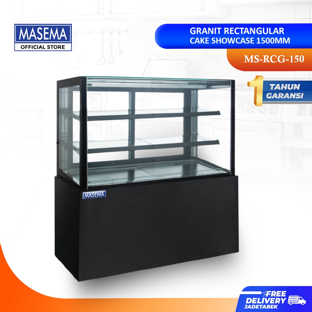Jual Granit Rectangular Cake Showcase Masema 1500mm | Shopee Indonesia