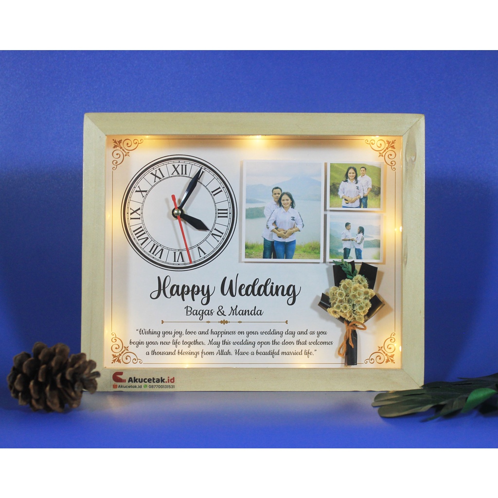 Jual Kado Nikahan Wedding Frame 3D Custom Foto Bebas | Shopee Indonesia