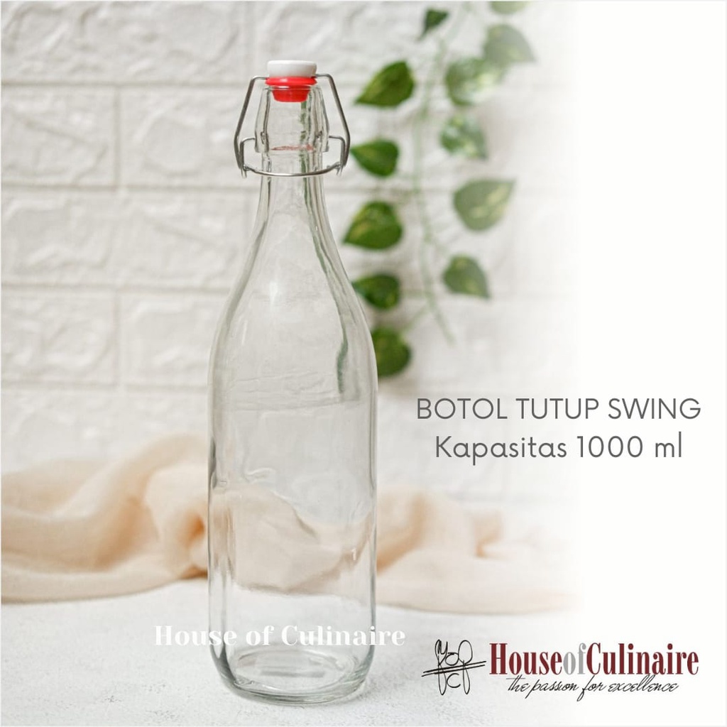 Jual Botol Swing Bulat Kaca Plus Tutup Jepit 1000 ML Botol Tutup Swing ...