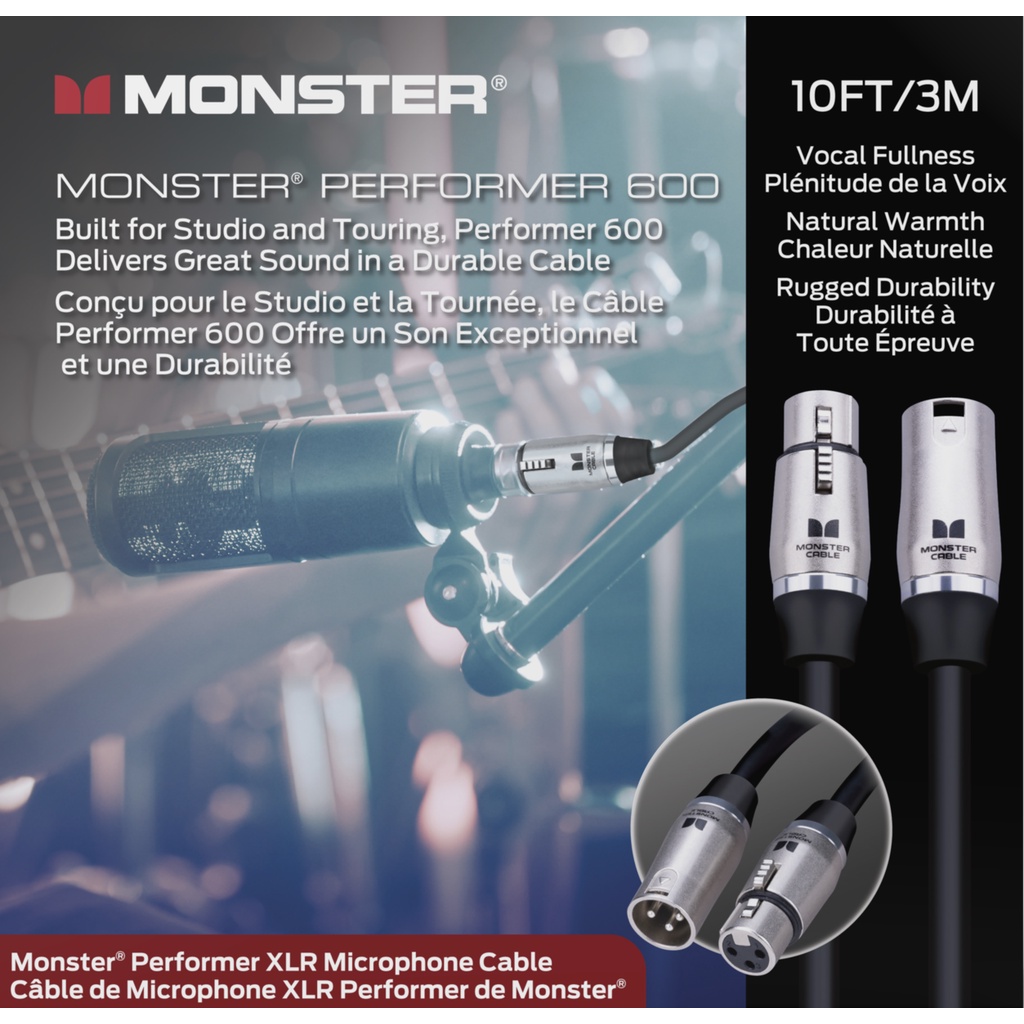 Jual Monster® Prolink Performer™ 600 10 ft Microphone Cable | Shopee ...