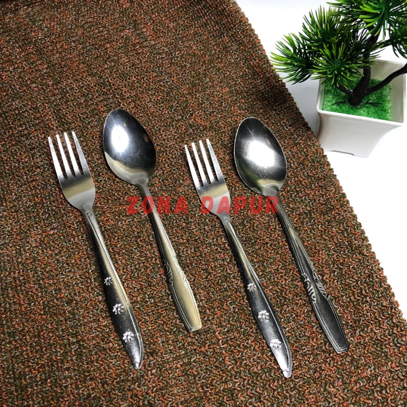 Jual 1 Set Sendok Garpu Bahan Stainless steel | Shopee Indonesia