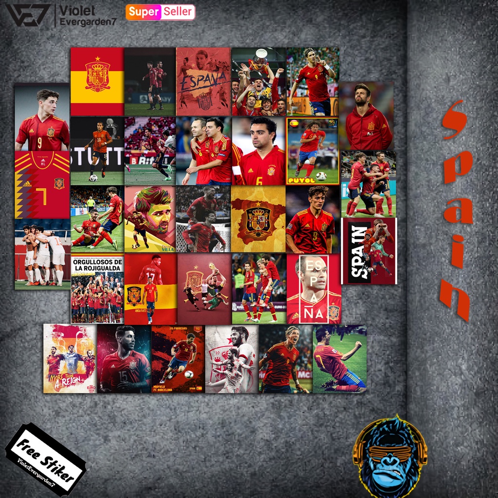 Jual POSTER SPAIN / WORLD CUP POSTER / FREE STICKER/ FREE CUSTOM ...