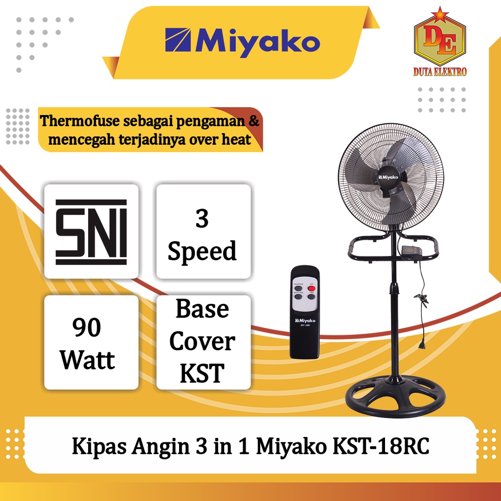 Jual Kipas Angin 3 in 1 Miyako KST 18 RC Tegak Dinding Duduk | Shopee ...